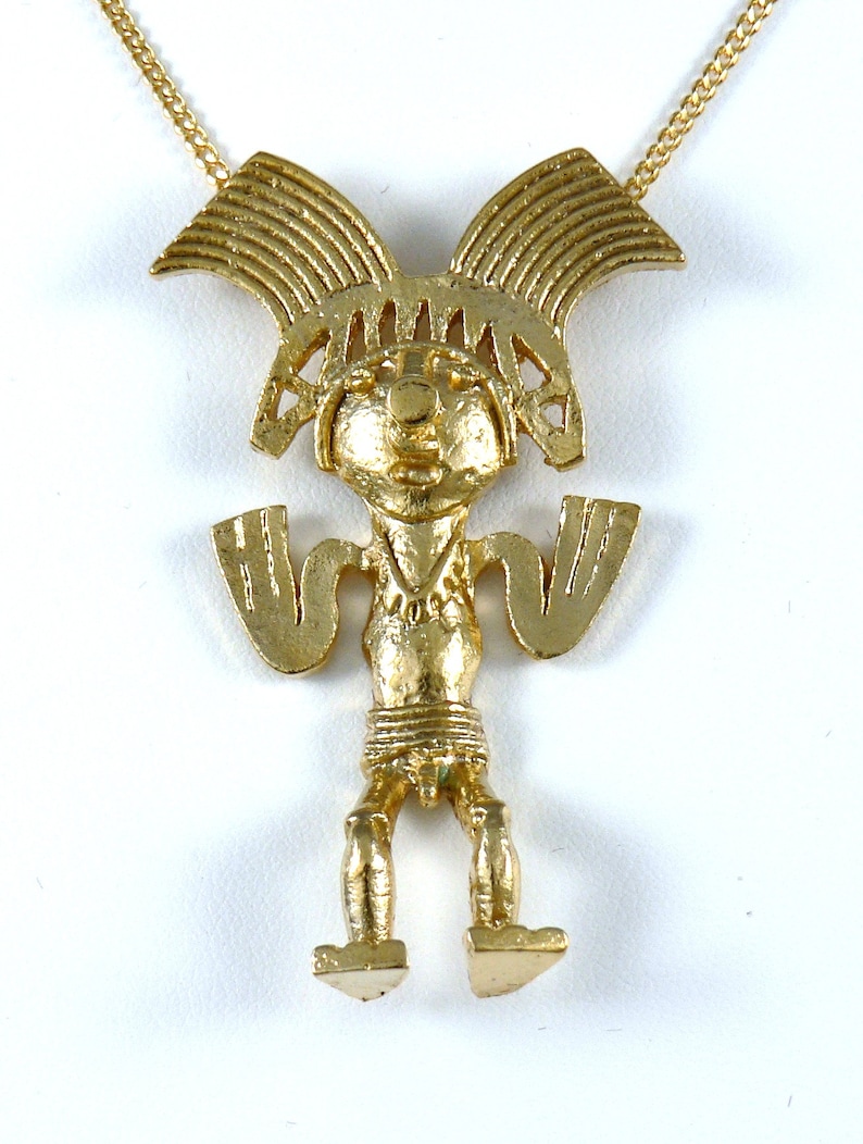Unusual Gold South American Dancing Man Pendant - Etsy