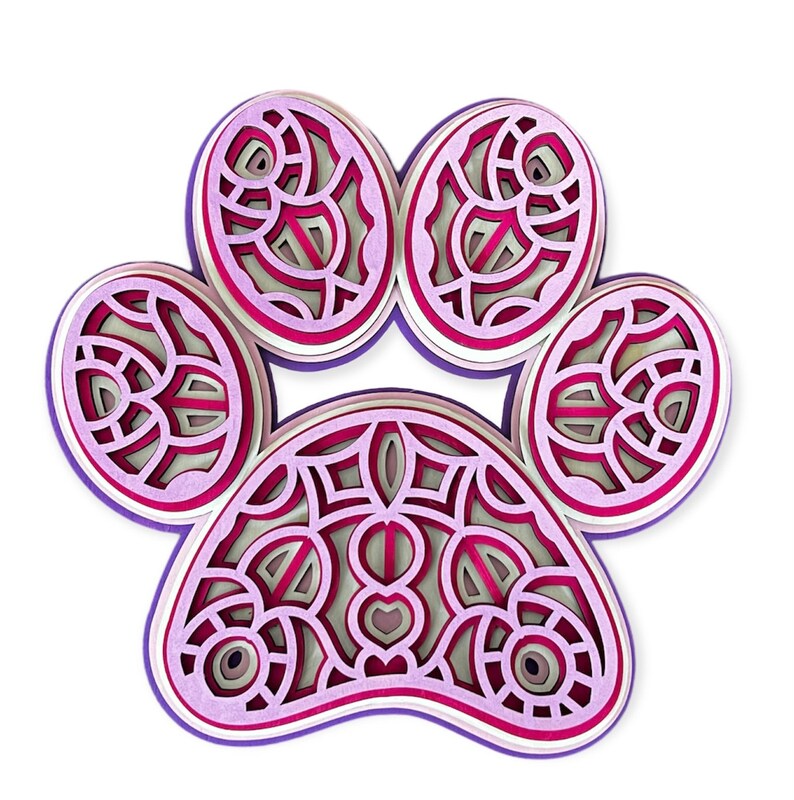 SVG 5 Layer Dog Paw Mandala - Etsy