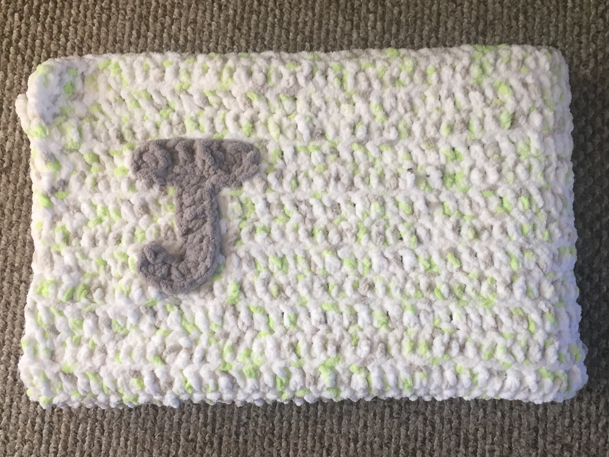 Custom Initial Crochet Baby Blanket - Etsy