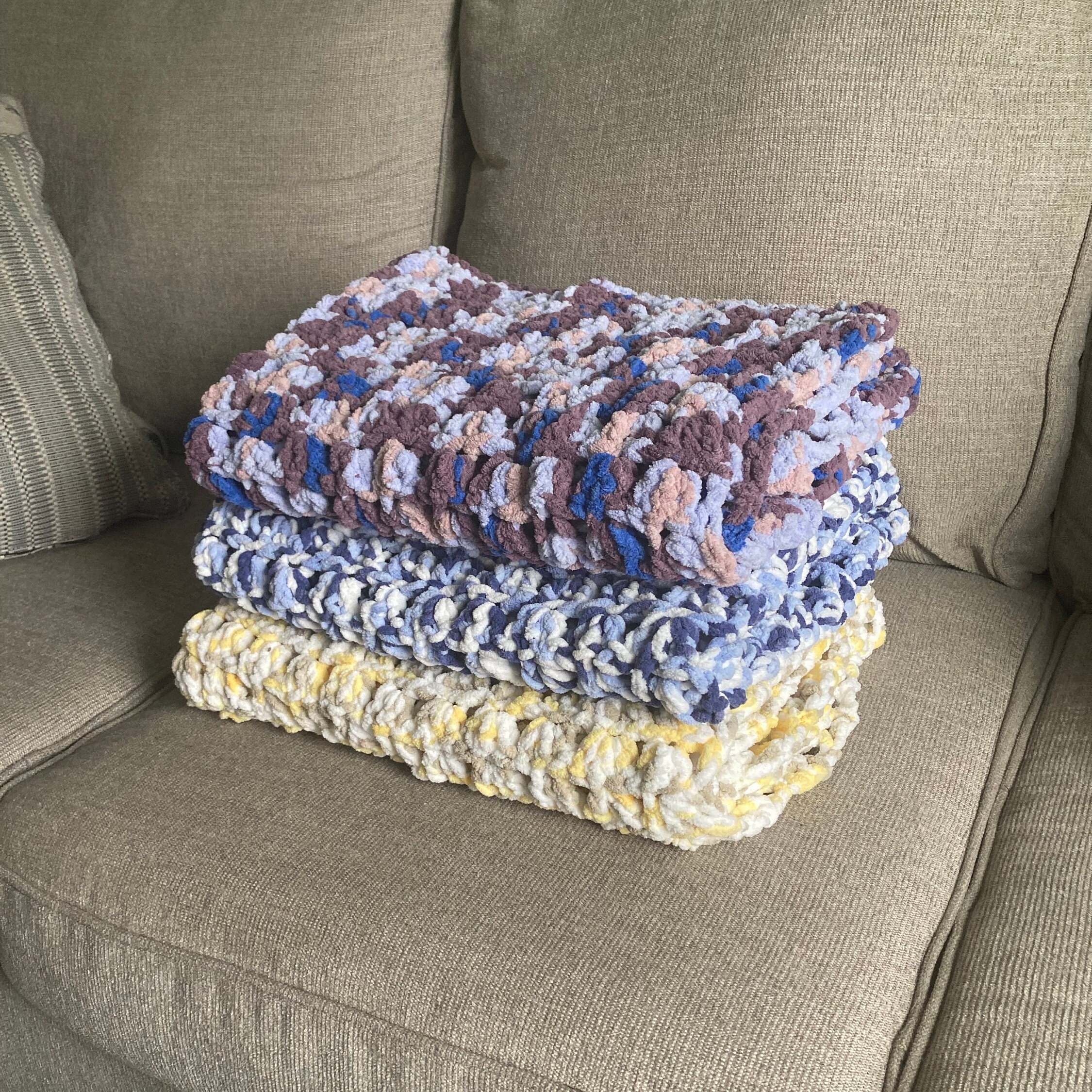 Custom Initial Crochet Baby Blanket - Etsy
