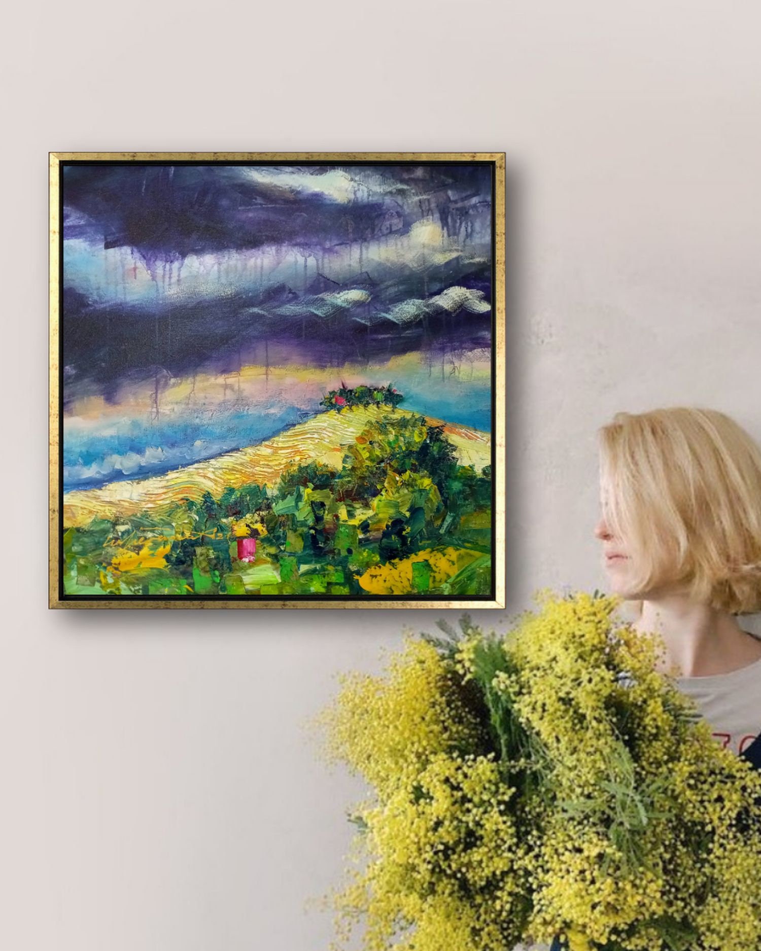 Tuscan Landscape Original Acrylic Painting on Canvas, Impasto Style ...