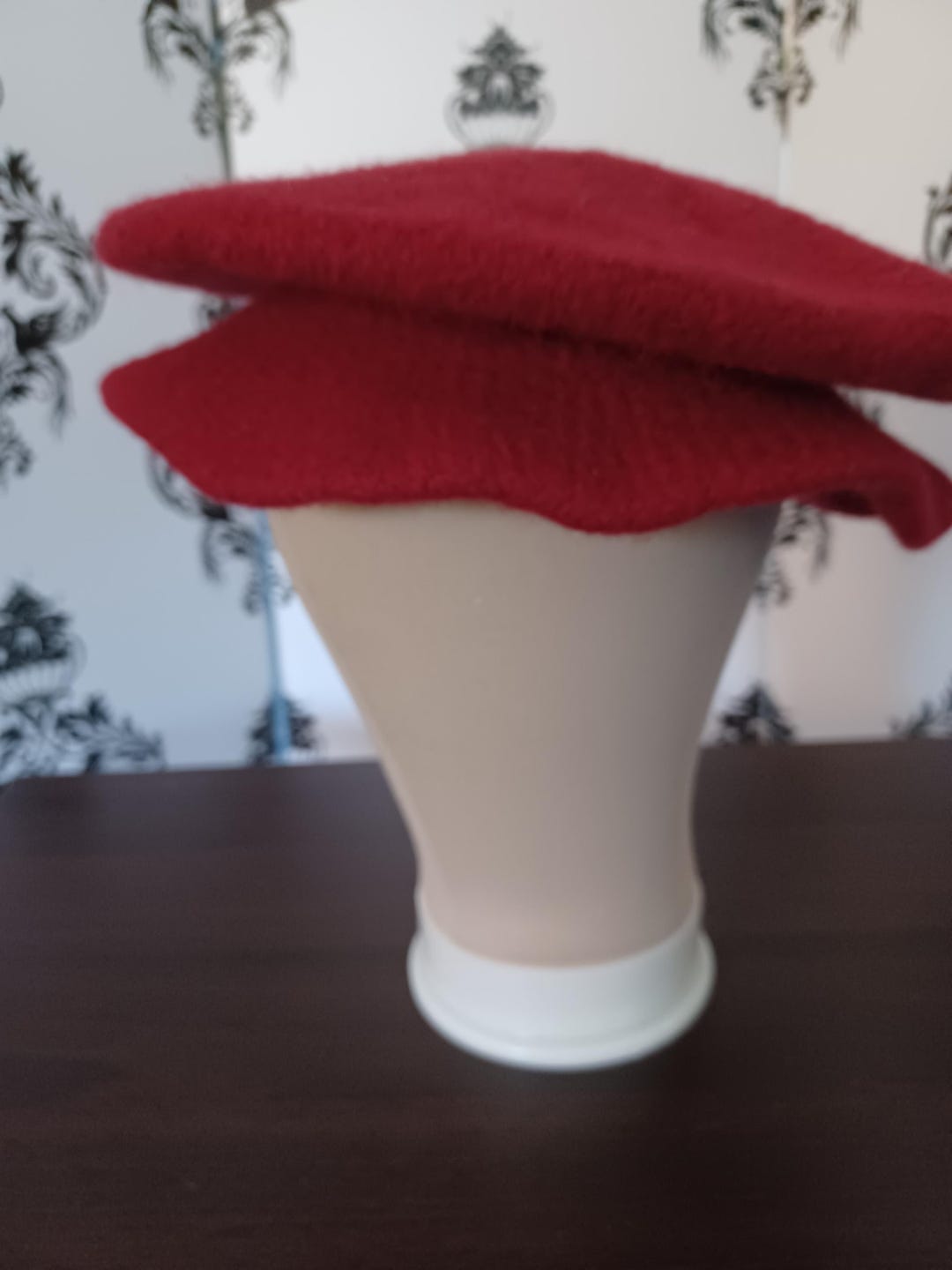 Felted Wool Tudor Cap in Red - Etsy