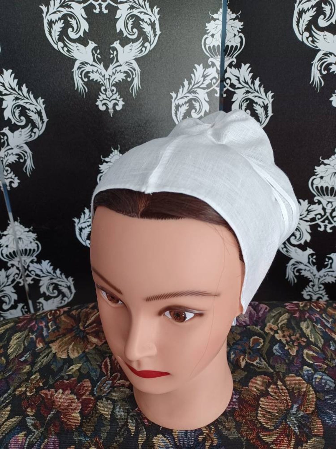 Linen Coif With Ties for Securing Around Hair - Etsy
