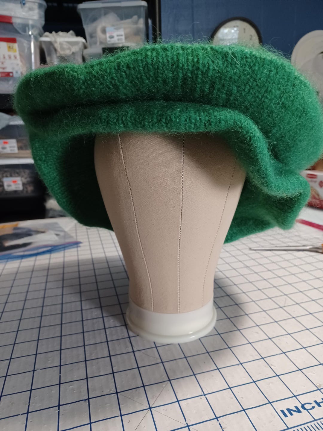 Felted Wool Tudor Cap in Green, Size Large - Etsy