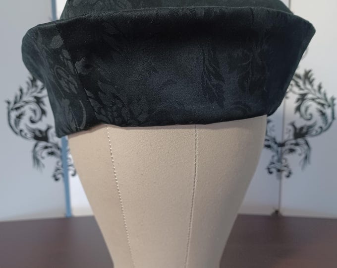 Sir William's Black Damask Tudor Bonnet - Etsy