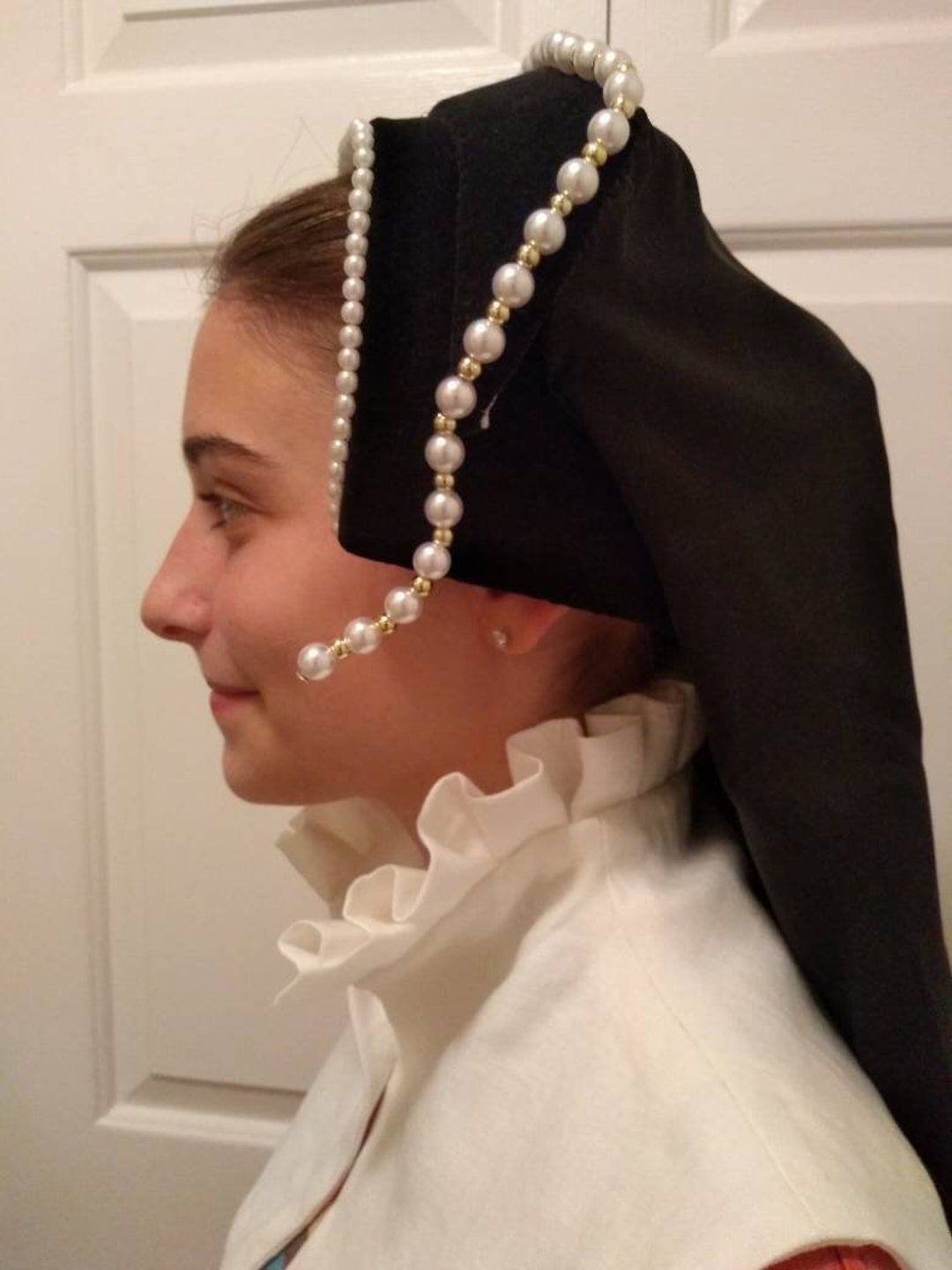Lady Melbourne's Black and Pearl French Hood - Etsy