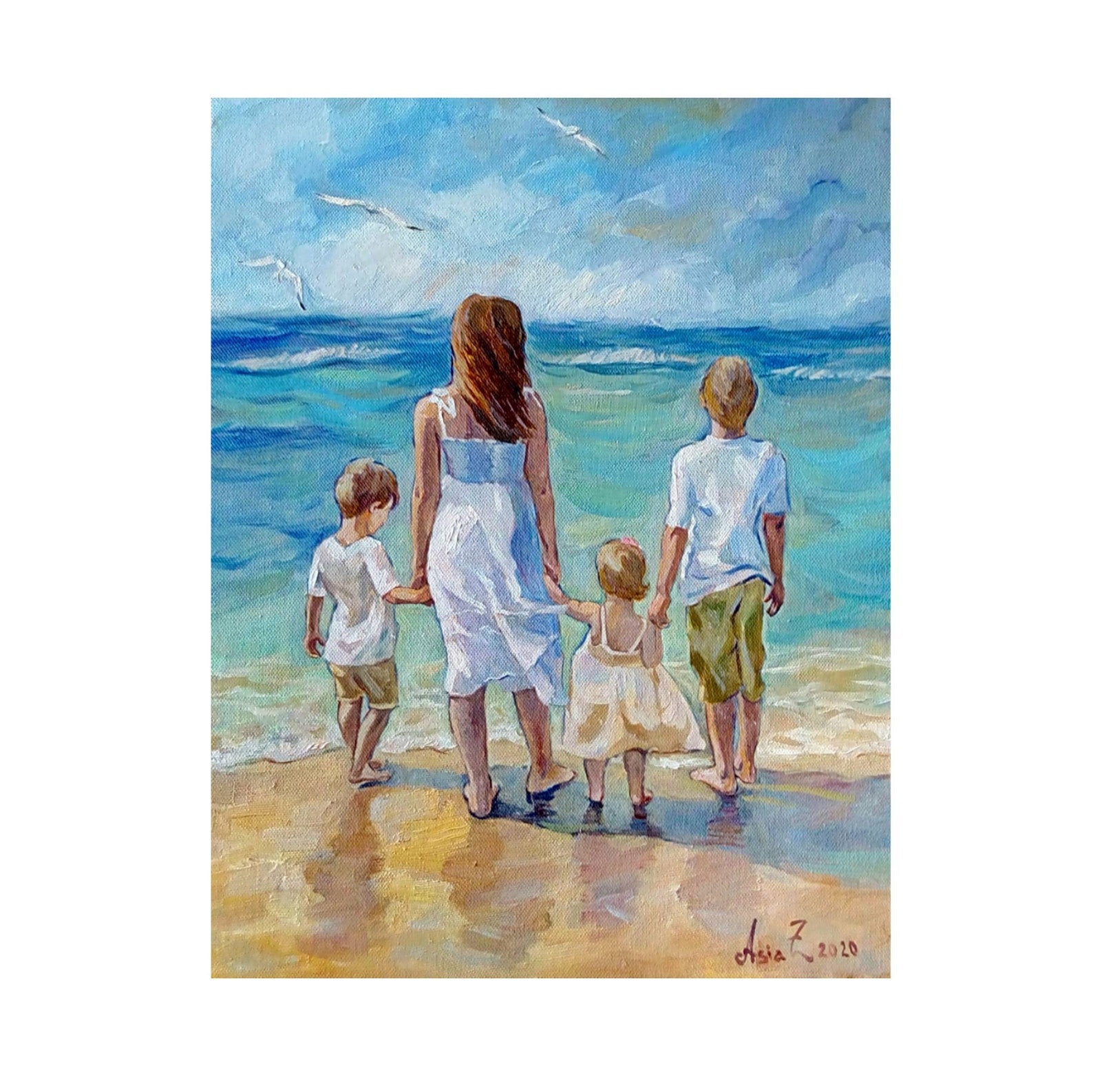 Custom Beach Paintingcustom Oil Painting From Photocustom - Etsy