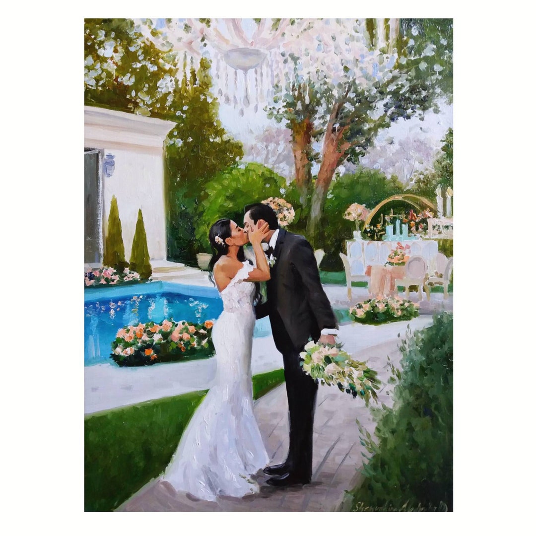Custom Wedding Oil Painting From Photo: Anniversary Portrait - Etsy