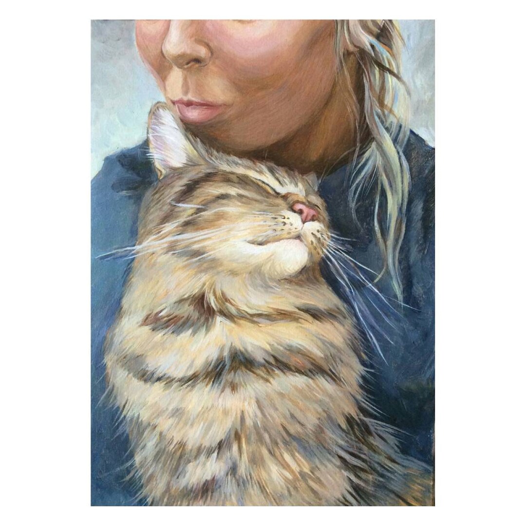 Custom Cat Portrait Painting Commission Cat Portrait Custom Pet ...