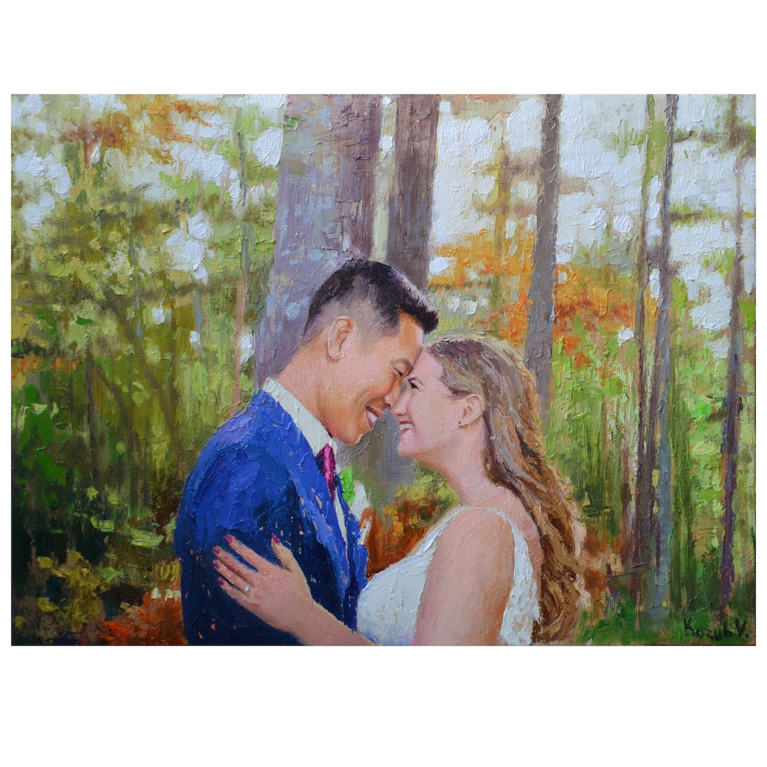 Custom Wedding Oil Painting From Photo Wedding Oil Portrait Gift for ...
