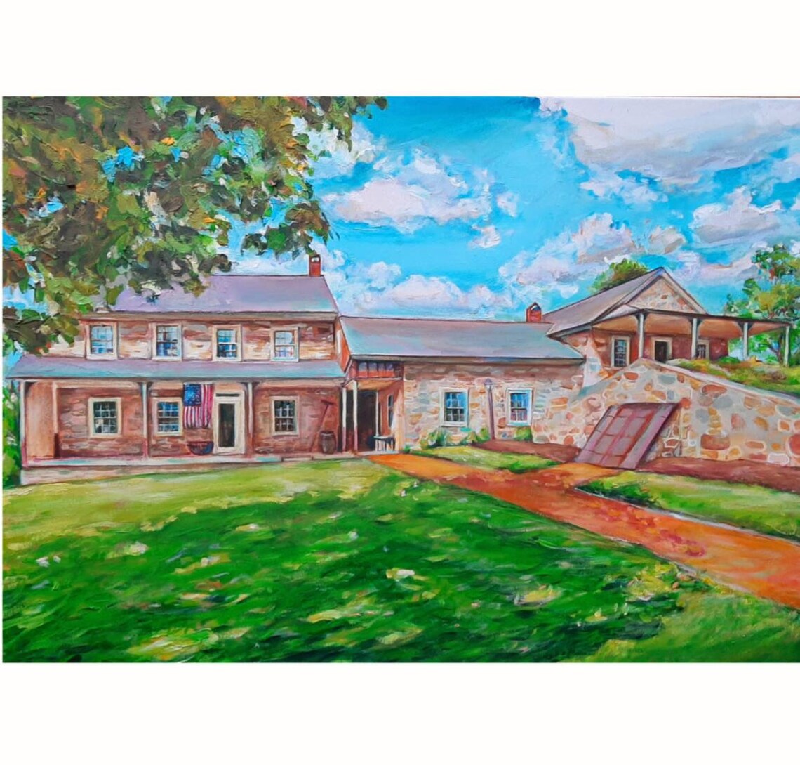Custom House Portrait,custom Hand Painted House Portrait Original ...