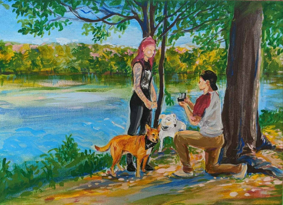 Custom Proposal Painting: Personalized Art Commission From Photo - Etsy