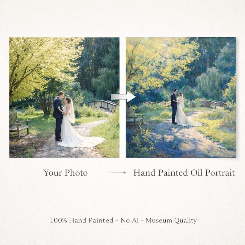 Custom Wedding Oil Portrait Painting | Hand-painted From Photo, Museum ...