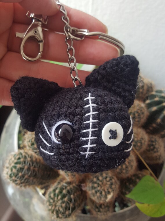 Zombie Cat Crochet Keychain Voodoo Cat Crochet Birthday Gift - Etsy