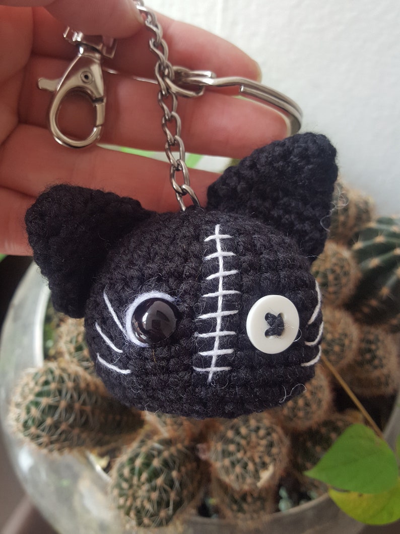 Zombie Cat Crochet Keychain Voodoo Cat Crochet Birthday Gift - Etsy