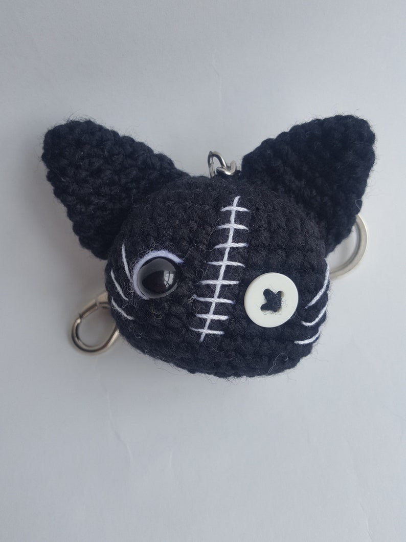 Zombie Cat Crochet Keychain Voodoo Cat Crochet Birthday Gift - Etsy