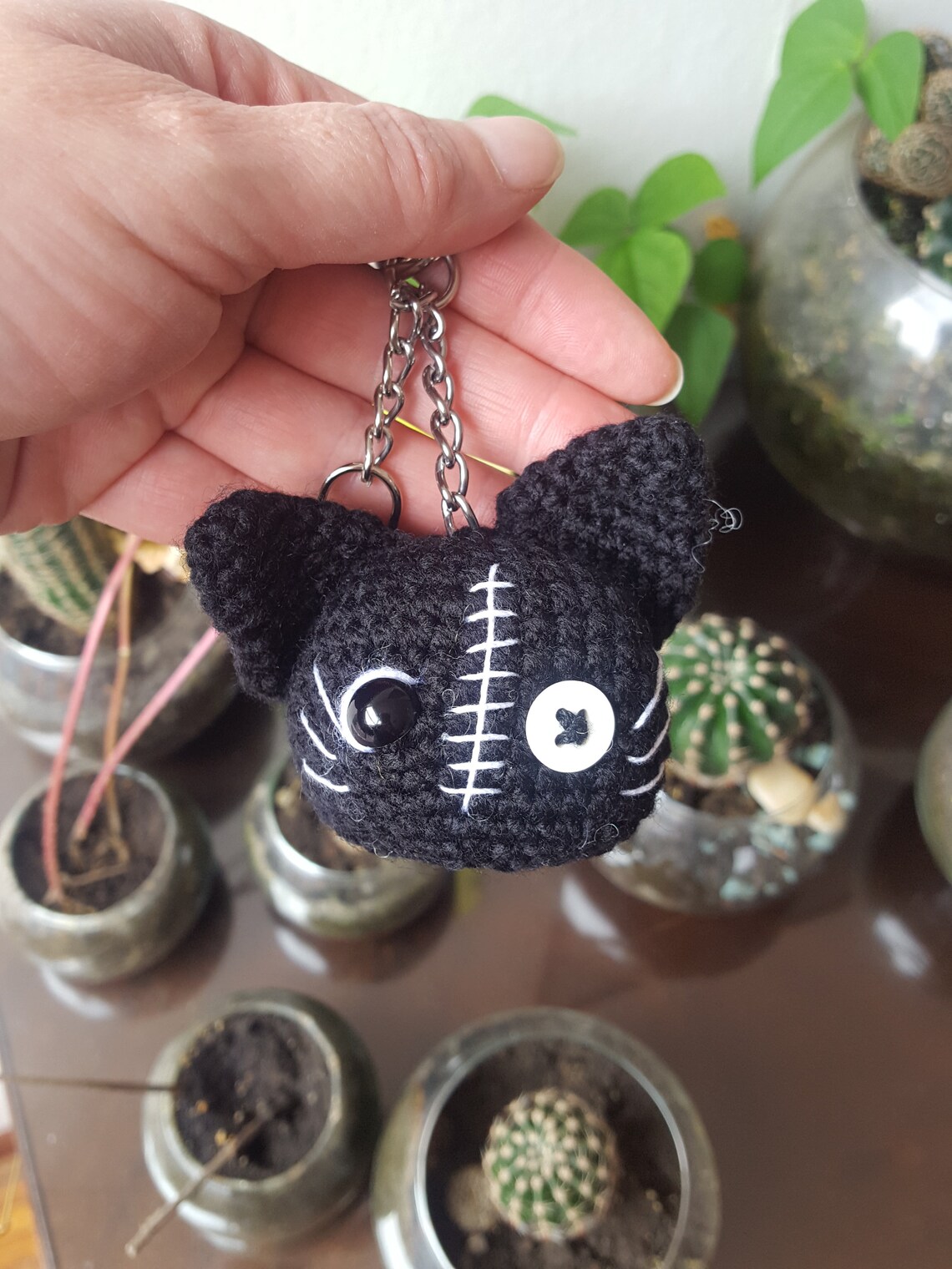 Zombie Cat Crochet Keychain Voodoo Cat Crochet Birthday Gift - Etsy