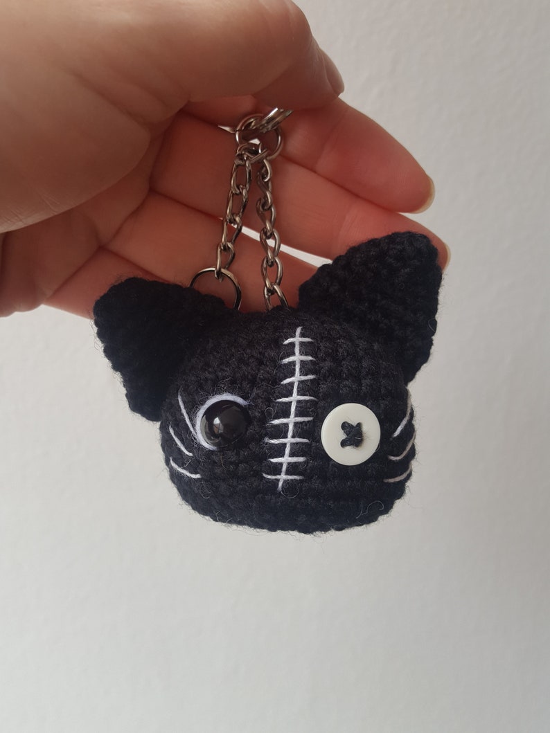Zombie Cat Crochet Keychain Voodoo Cat Crochet Birthday Gift - Etsy