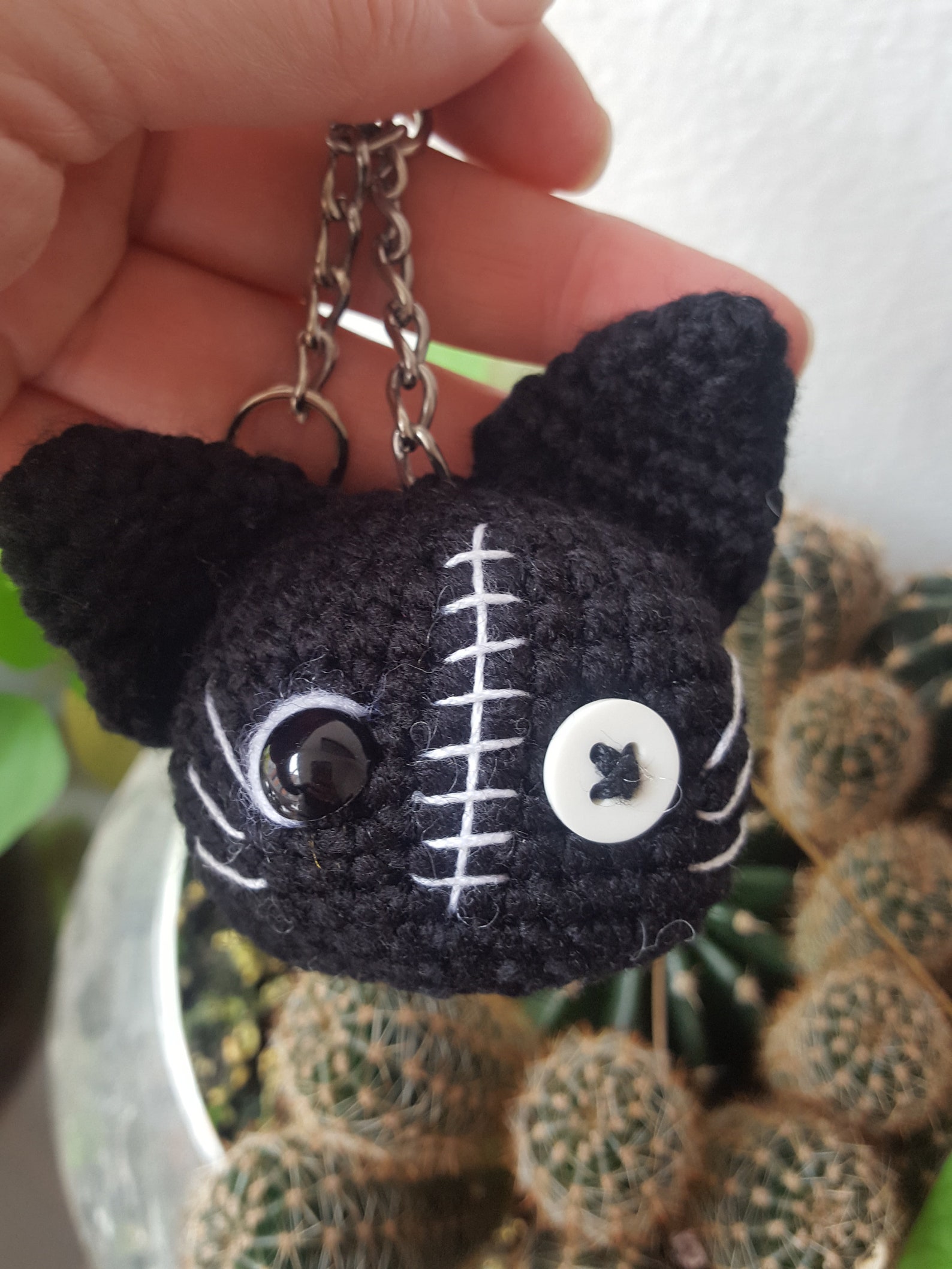Zombie Cat Crochet Keychain Voodoo Cat Crochet Birthday Gift - Etsy