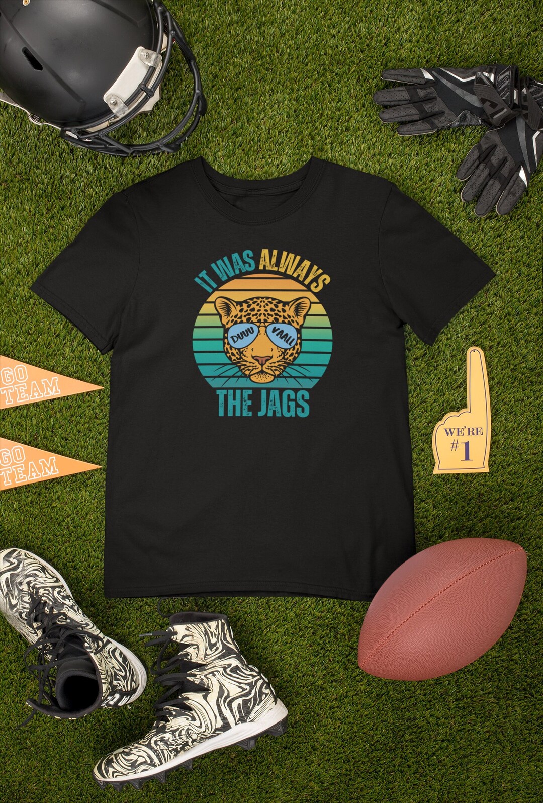 Retro Sunset Jags Fan Shirt, Jacksonville Jaguars Football Cool Cat Tee ...