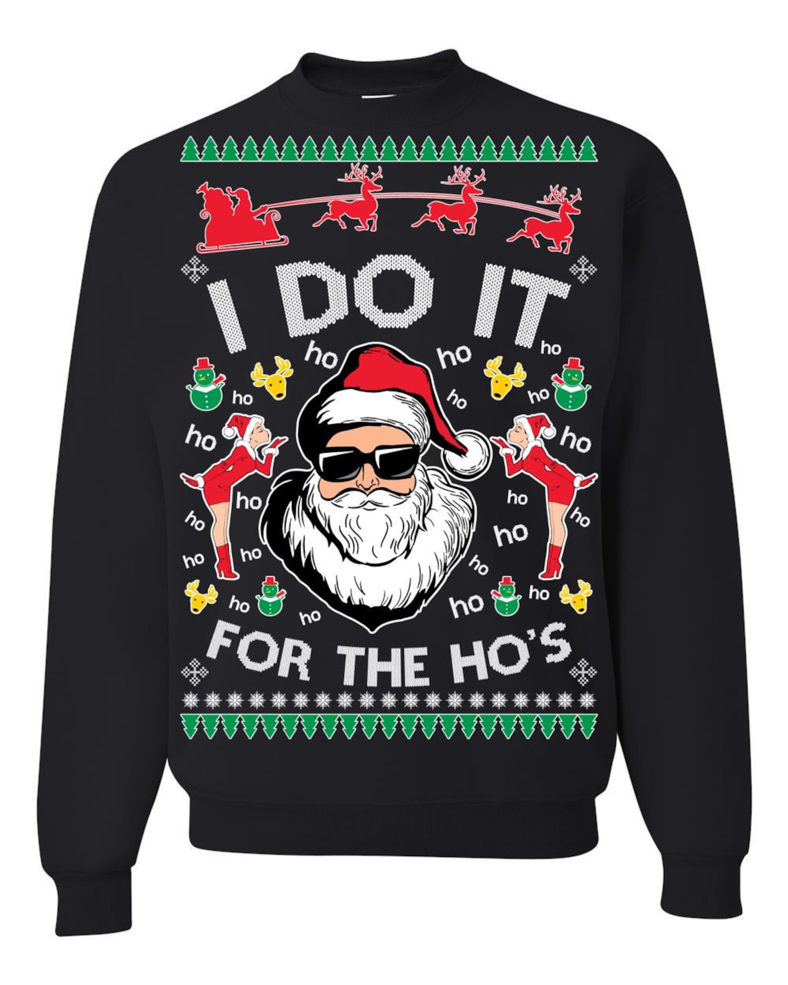 Ugly Christmas Sweater Santa Claus I Do It for the Hos Unisex - Etsy