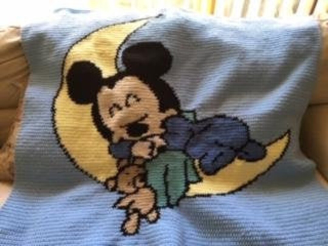 Mickey Mouse Disney Inspired Baby Crochet Blanket - Etsy