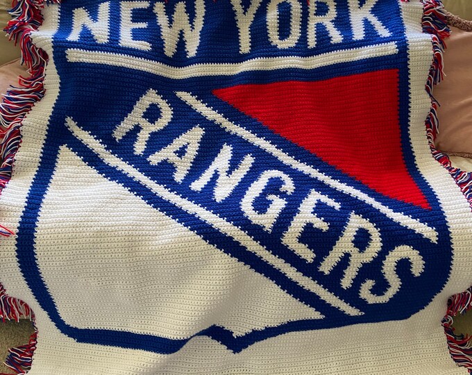 New York Rangers Inspired Crochet Blanket - Etsy