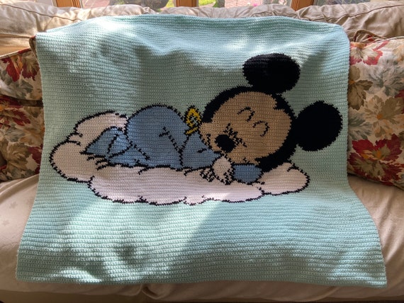 Mickey Mouse Disney Inspired Baby Crochet Blanket - Etsy