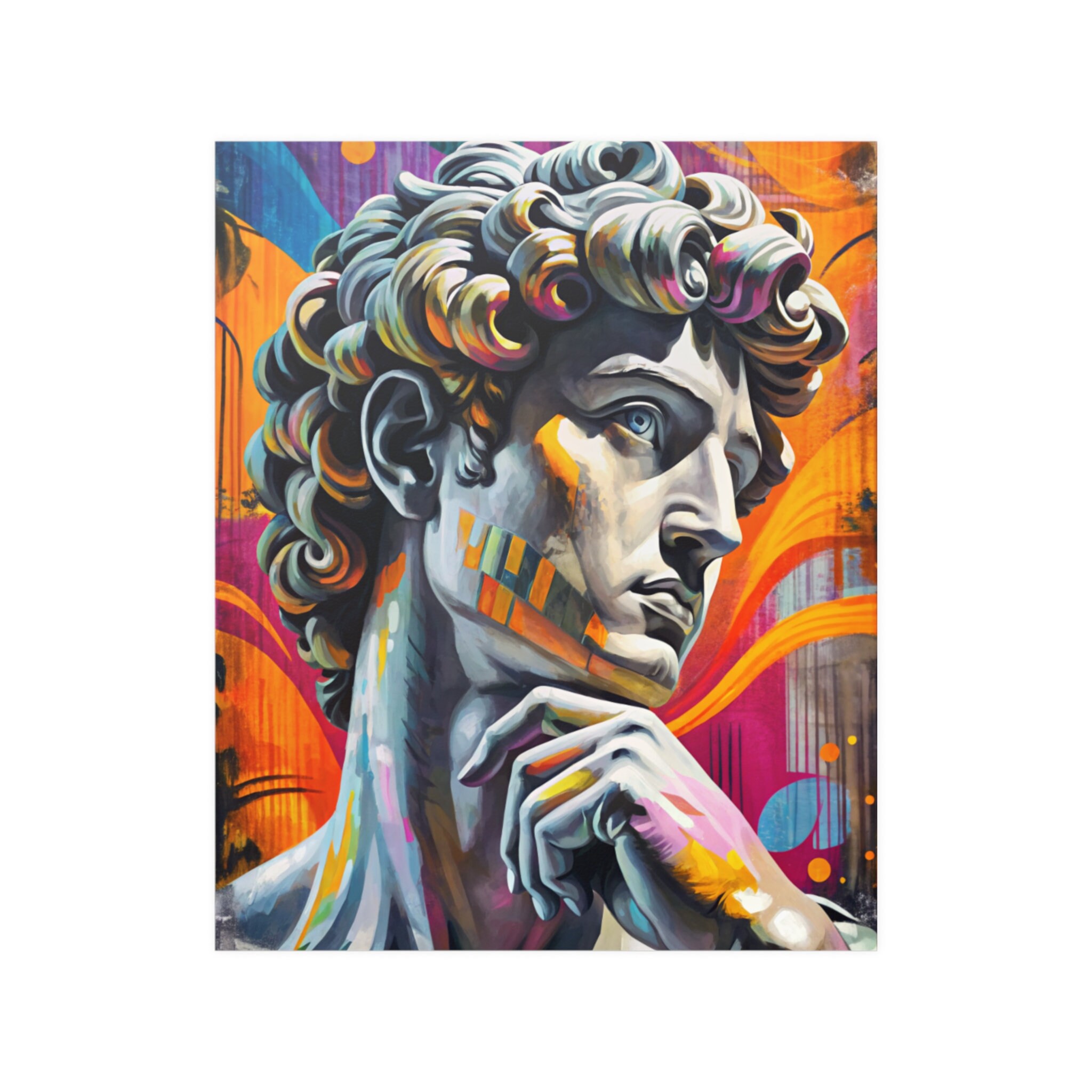 Pop Art Renaissance Statue Modern Art Print - Multiple Vertical Sizes ...