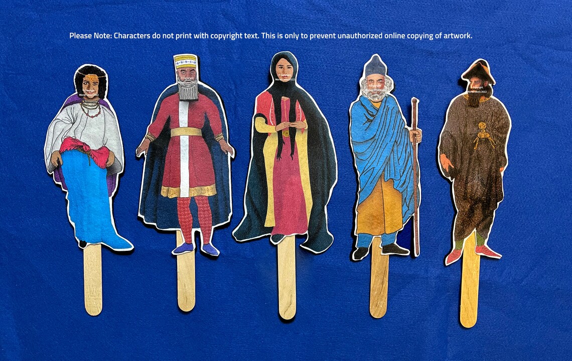 Purim Character Puppet Set - Etsy