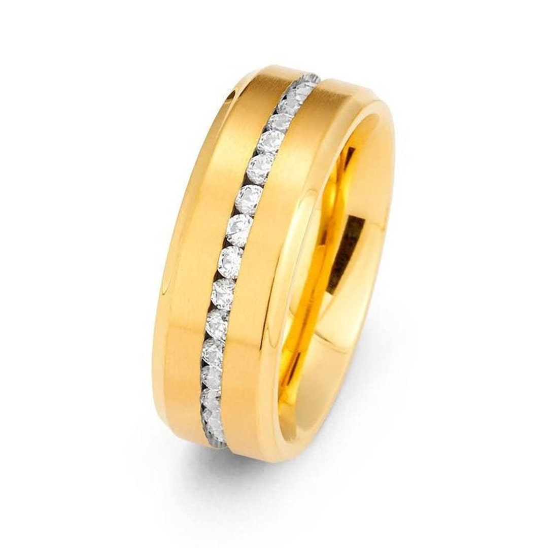 Titanium Wedding Ring,yellow Gold Titanium Ring,titanium Wedding Band ...