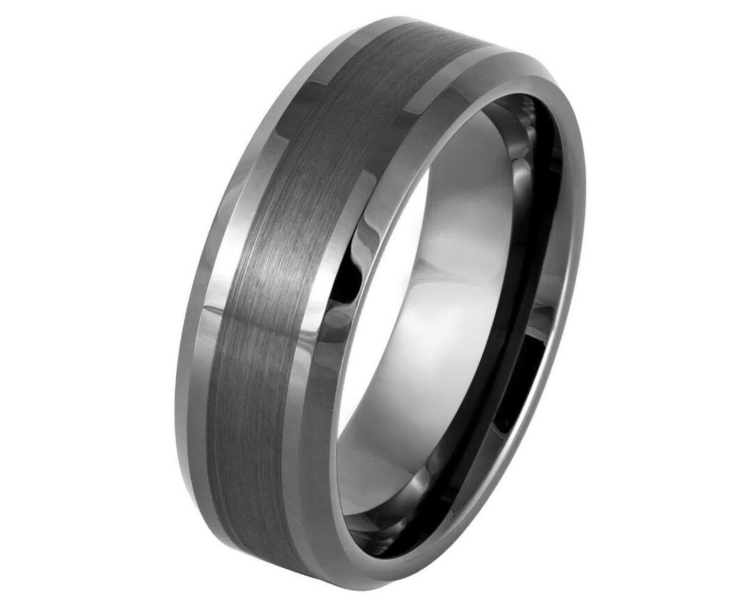 Man's Wedding Ring,gunmetal Tungsten Ring,anniversary Ring,engagement ...