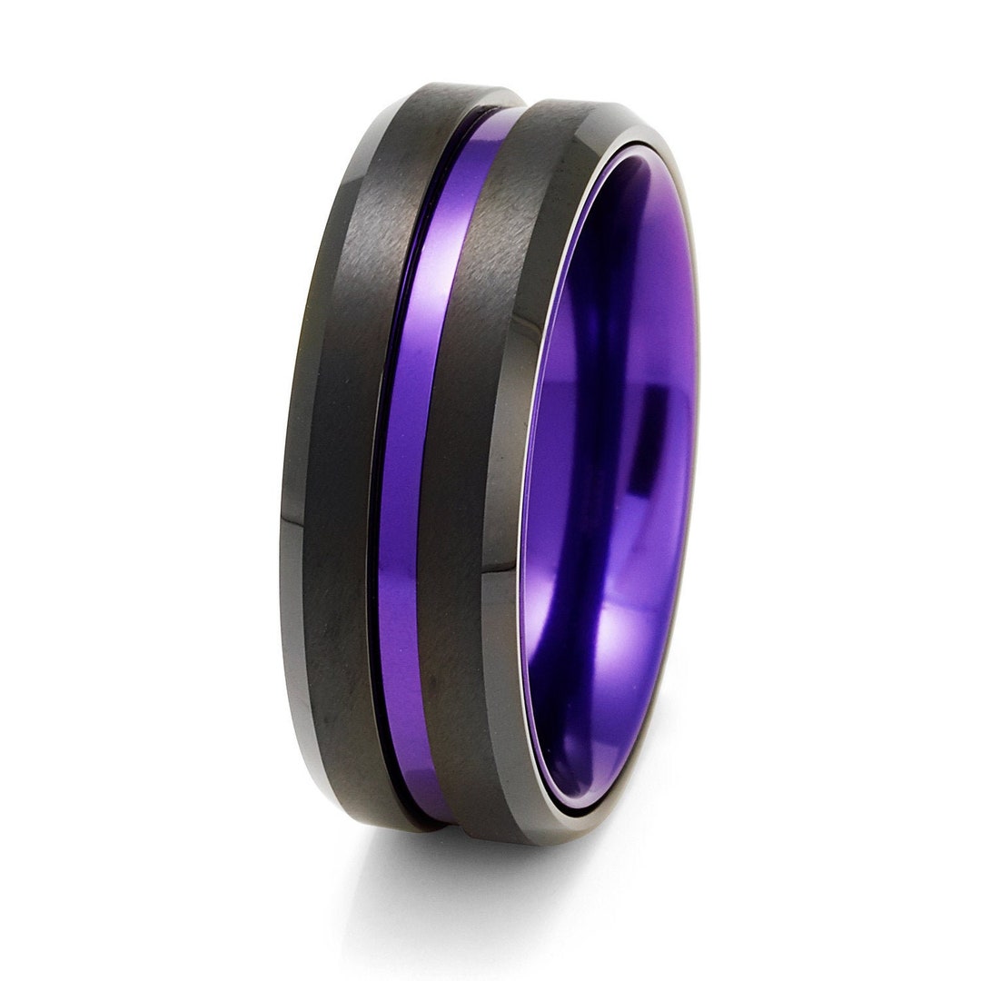 Purple Tungsten Wedding Ring,purple Wedding Ring,anniversary Ring,8mm ...