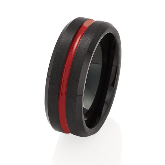 Red Tungsten Wedding RingRed Wedding RingAnniversary | Etsy