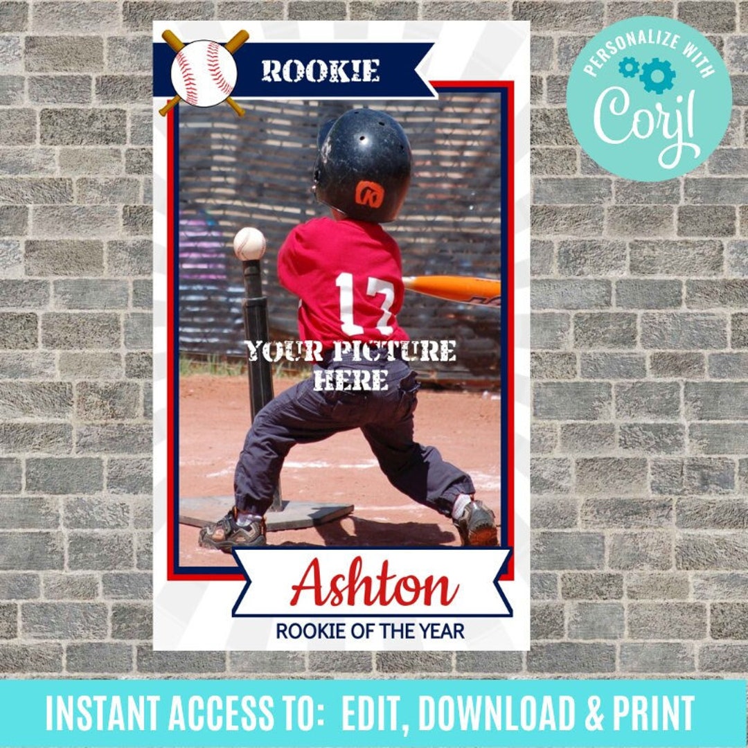Baseball Card Invitation Baseball Birthday Baseball Card - Etsy