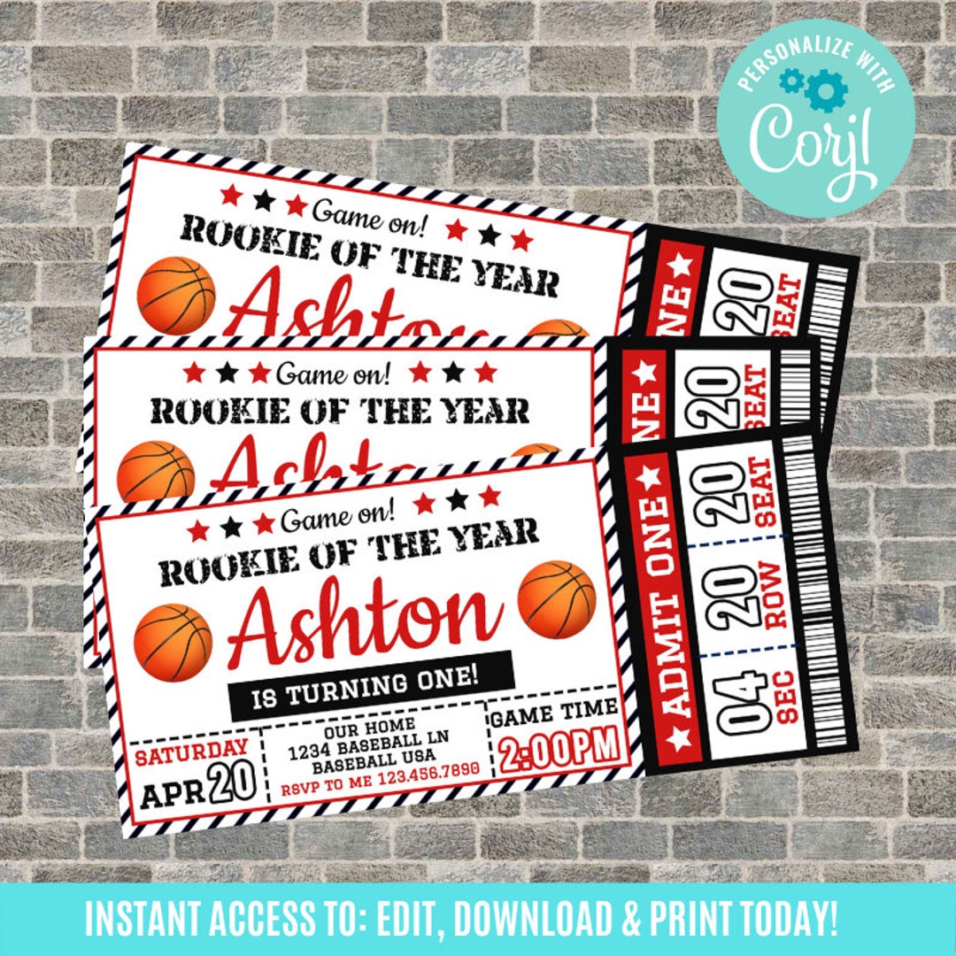 Instant Download Basketball Birthday Invitation Basketball - Etsy
