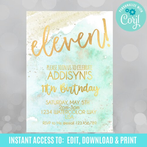 12th Birthday Girl Invitations Tween Birthday Invitation - Etsy