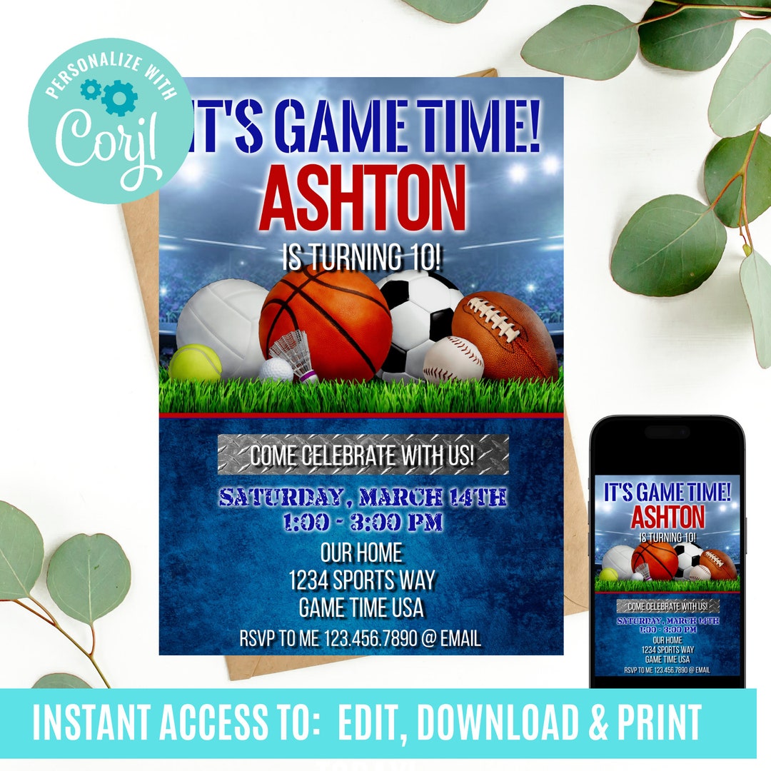 All Star Sport Baseball, Football, Basketball, Soccer Birthday ...