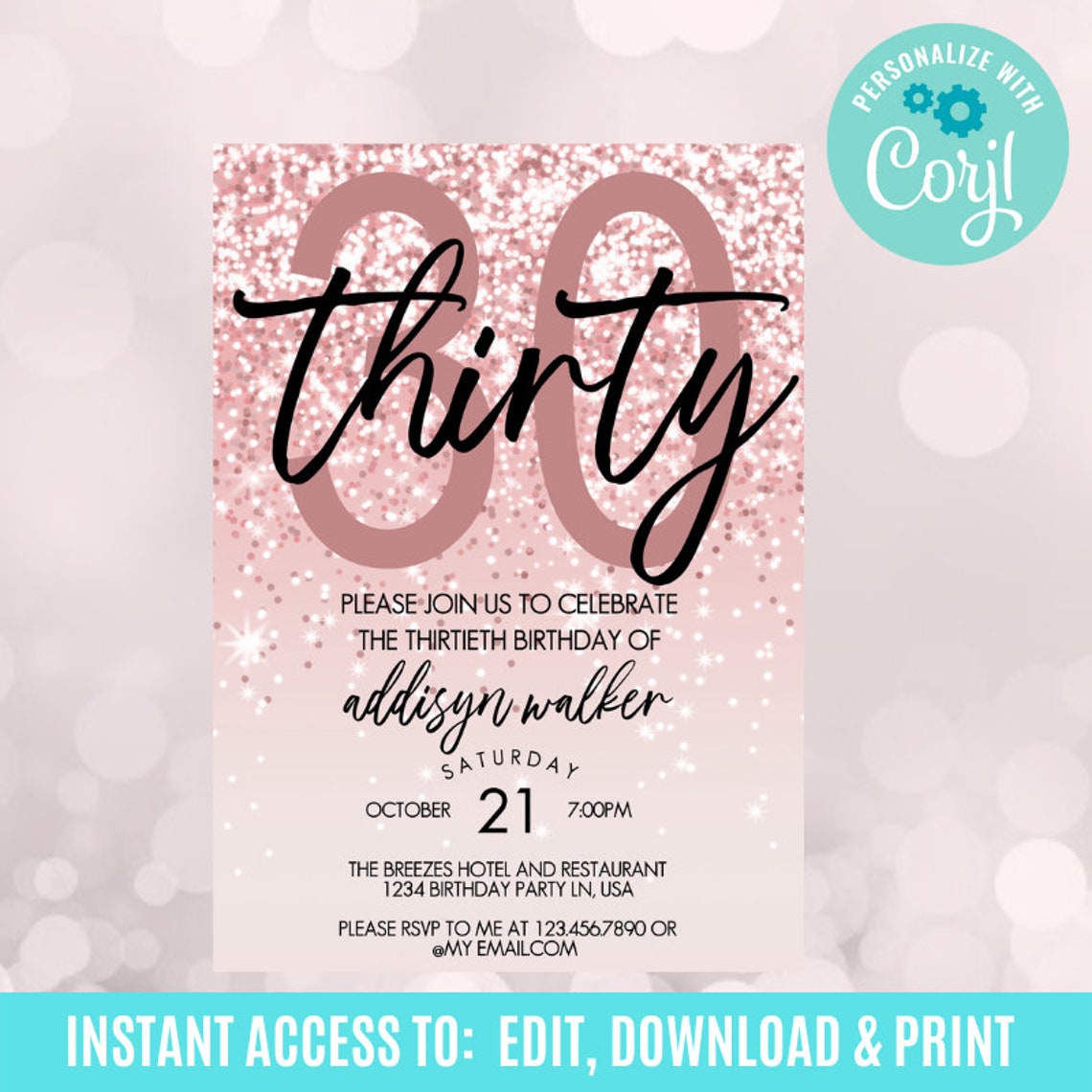 30th Birthday Invitation 30th Birthday Invitation Template - Etsy UK