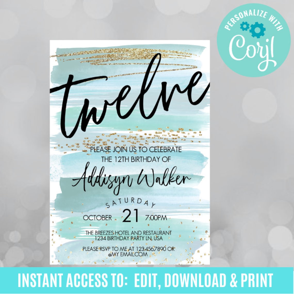 12th Birthday Girl Invitations Tween Birthday Invitation - Etsy