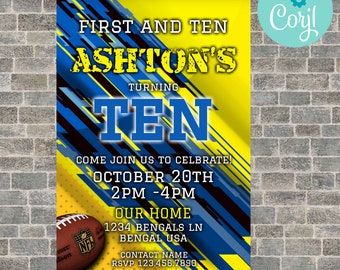 Football Birthday Invite Digital | Etsy