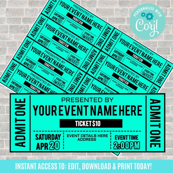 Printable Fake Ticket - Etsy