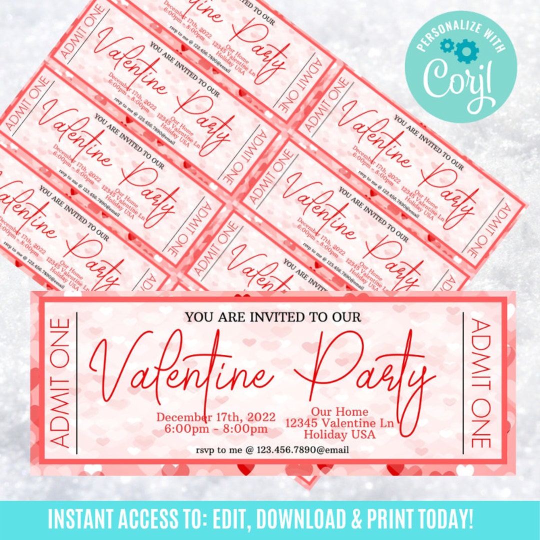 Valentines Day Ticket, Valentines Day Party, Event Tickets, Event ...