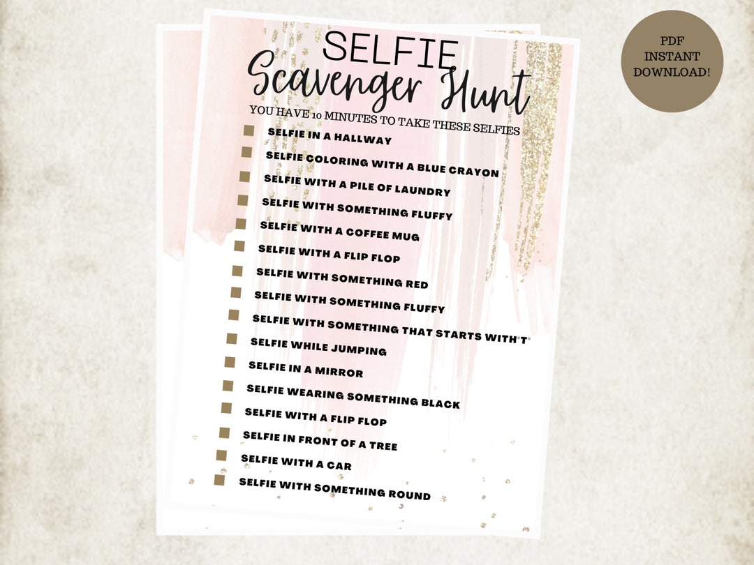 Selfie Scavenger Hunt Party Games for Teens Slumber Party - Etsy