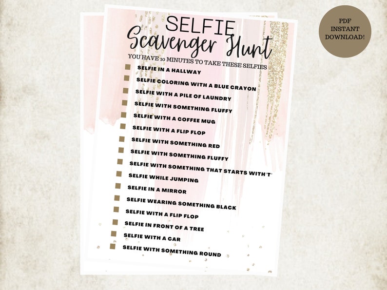 Selfie Scavenger Hunt Party Games for Teens Slumber Party - Etsy