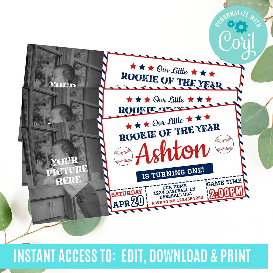 Baseball Ticket Invitation, Baseball Birthday, Baseball Baby Shower ...