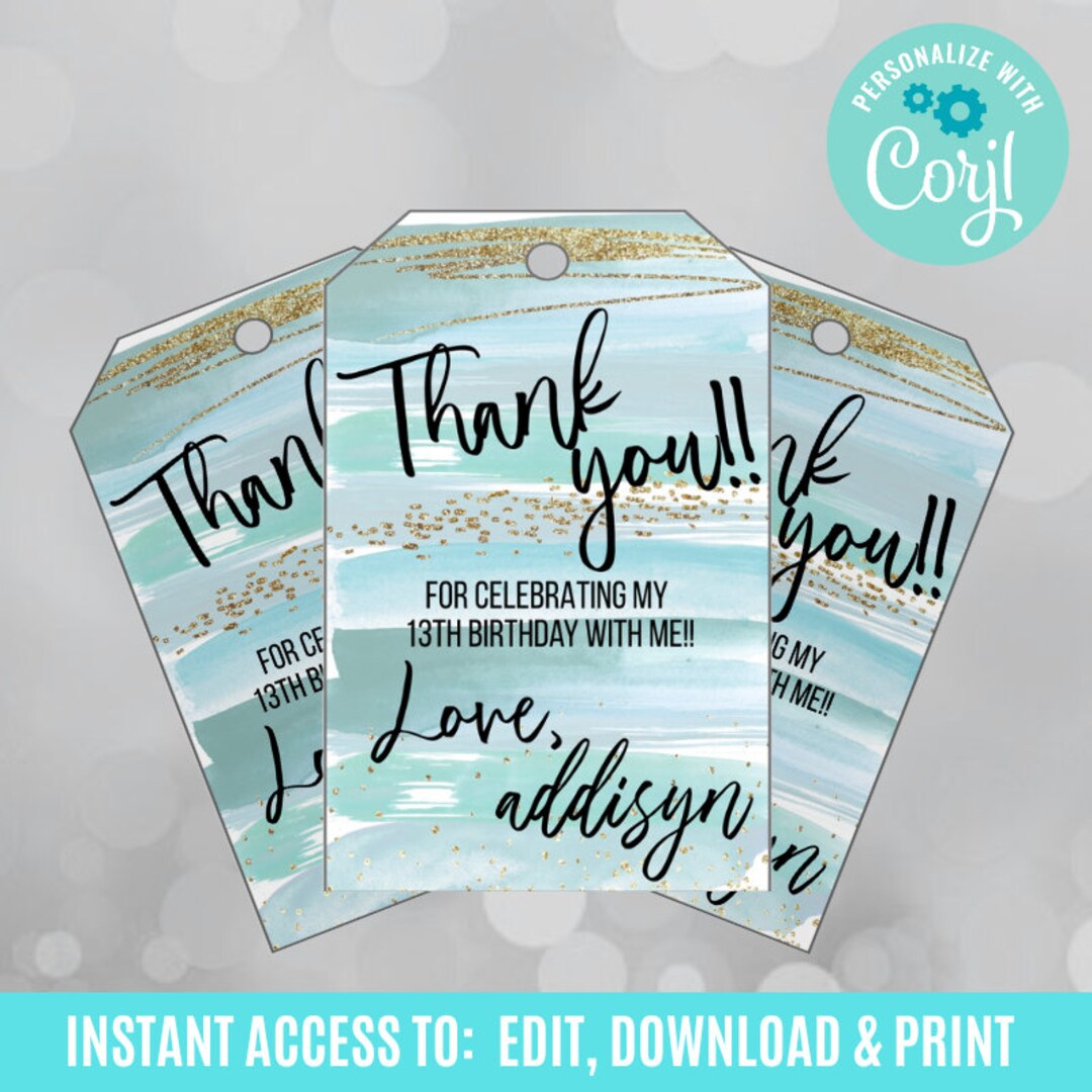 Girls Party Tags, Girls Gift Tags , Girls Birthday Tags, Teen Birthday ...