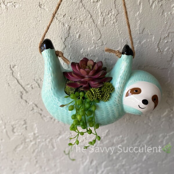 Hanging Sloth Planter - Etsy