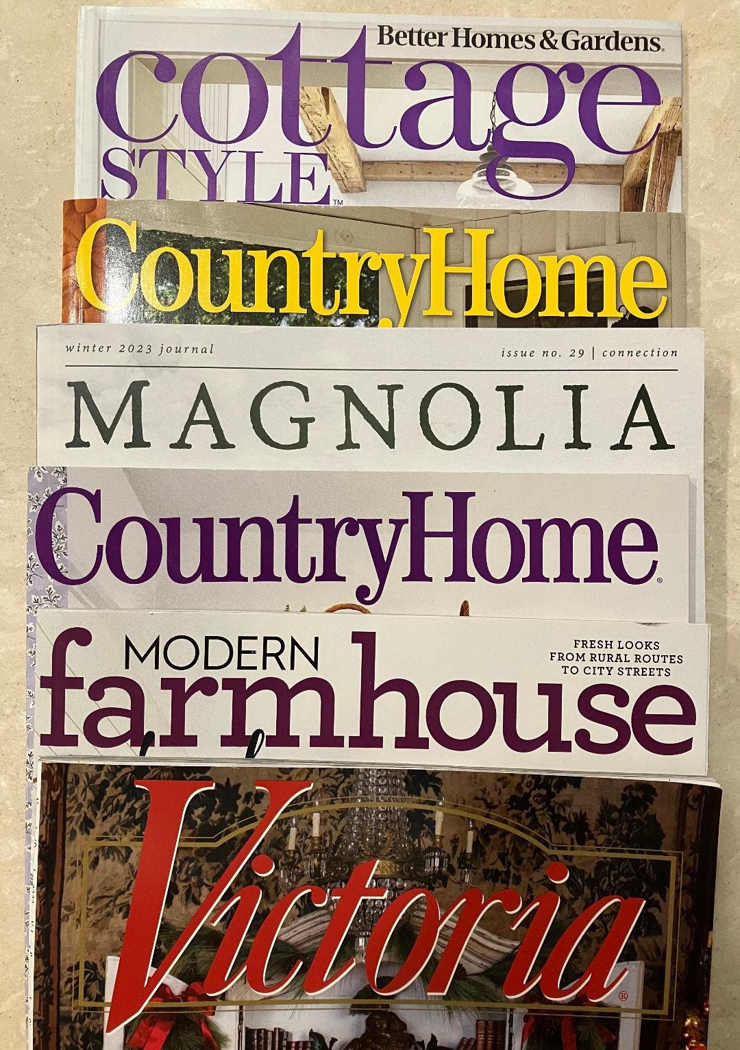 6 MAGAZINES All 2023 Victoria Dec, Modern Farmhouse Spring, Magnolia ...