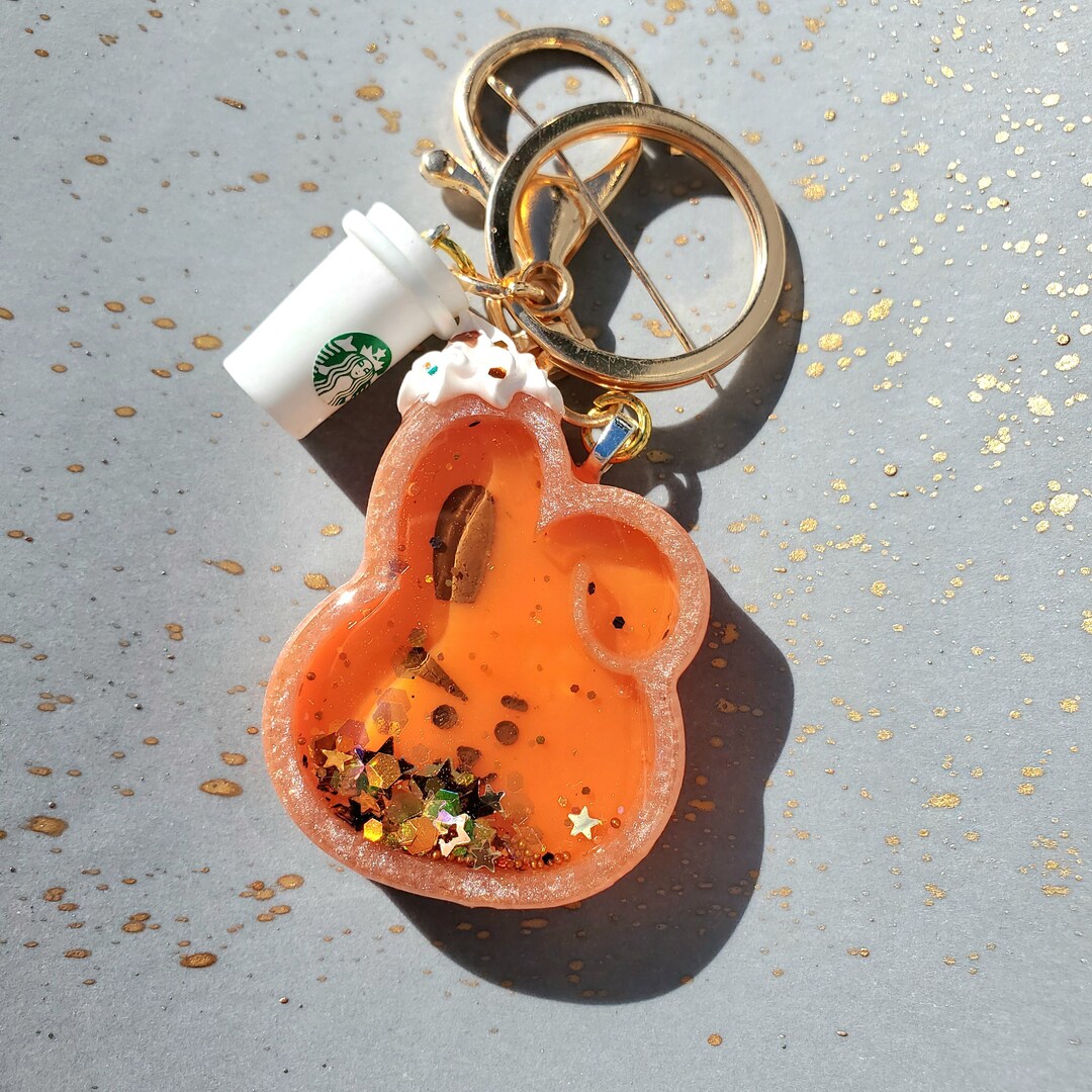 BTS Characters Pumpkin Spice Latte Resin Shaker Keychain and Bag Charm ...